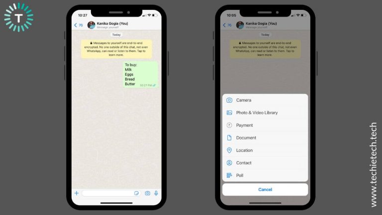 How to send a message to yourself on WhatsApp [3 Ways] - TechieTechTech