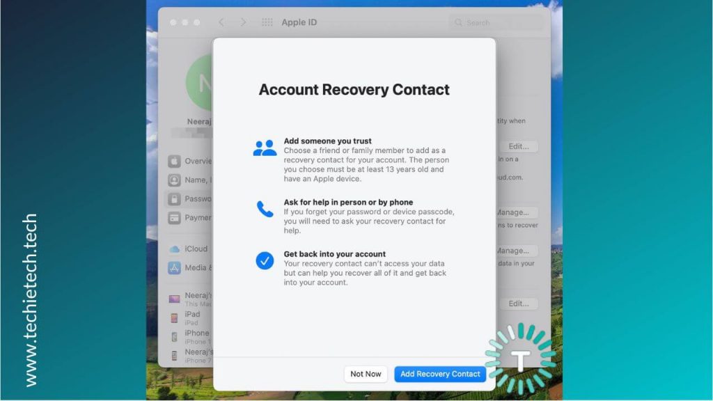 How to Set Up iCloud Account Recovery Contact on iPhone & Mac ...