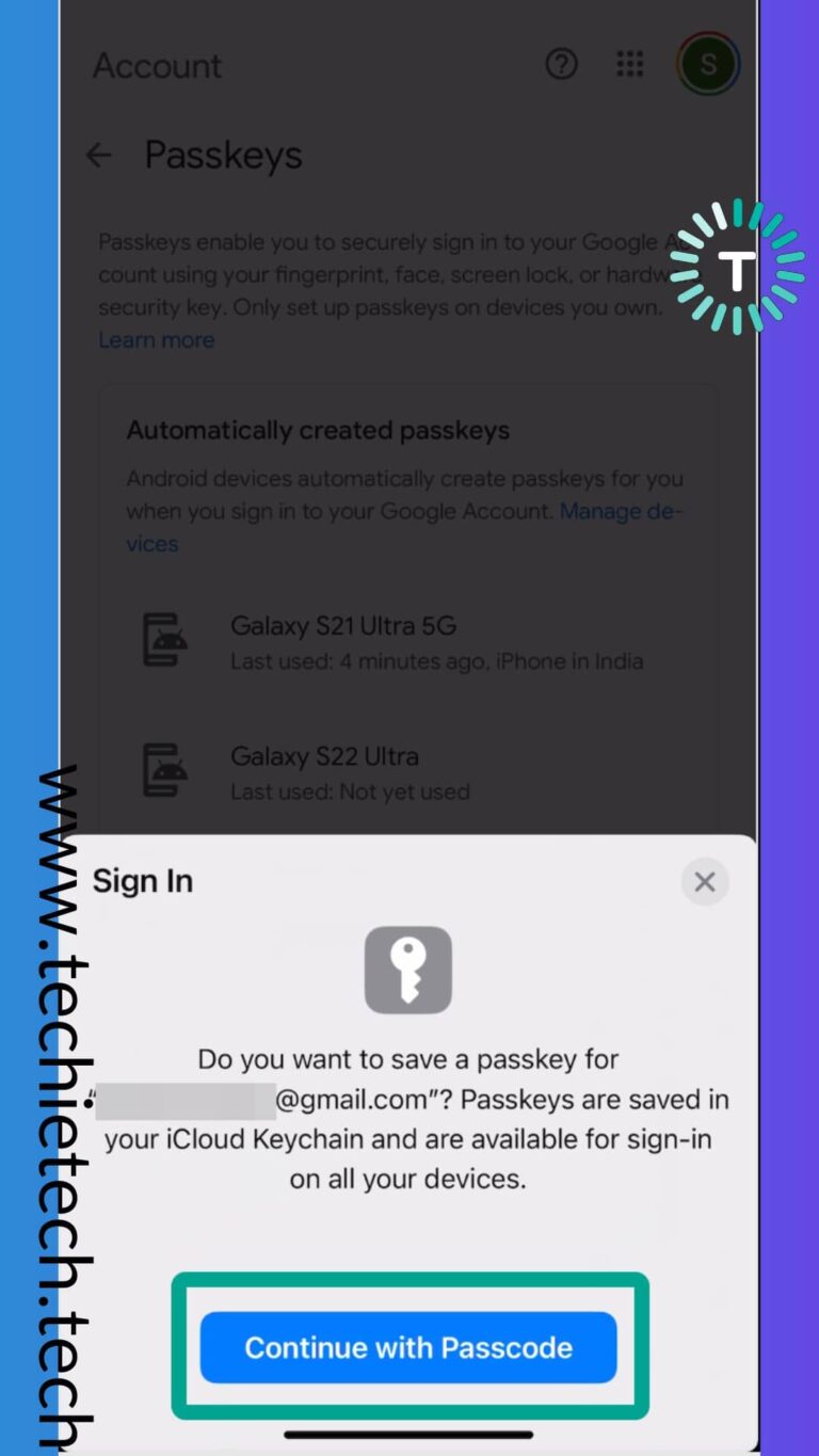 How to Setup Passkeys for Gmail [on Web, Android, and iPhone] - TechieTechTech