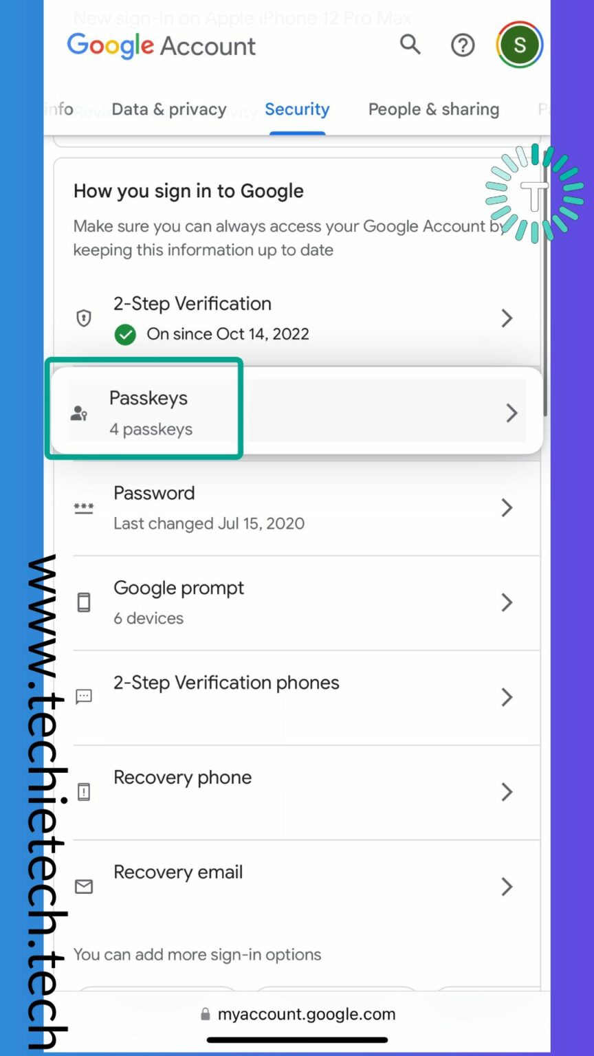 How to Setup Passkeys for Gmail [on Web, Android, and iPhone] - TechieTechTech